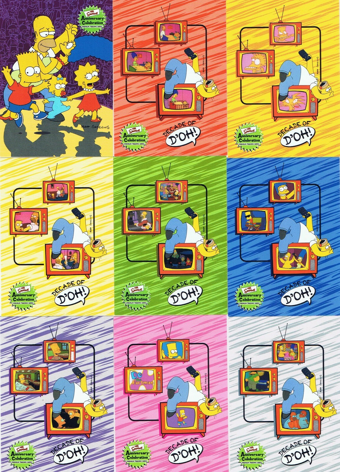Simpsons Anniversary Celebration Inkworks in 2000. Single Cards $1 ...