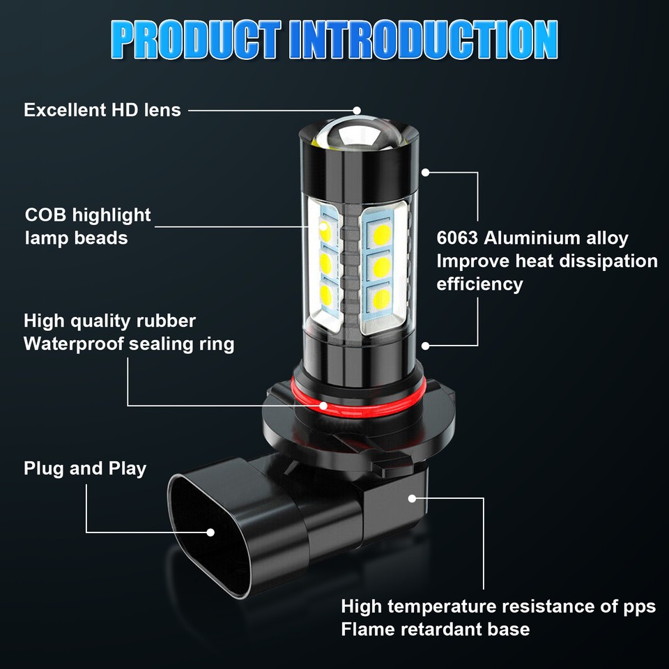 For 2004-2014 Ford F-150 8000K LED Headlight Hi/Lo + Fog Light 4 Bulbs ...