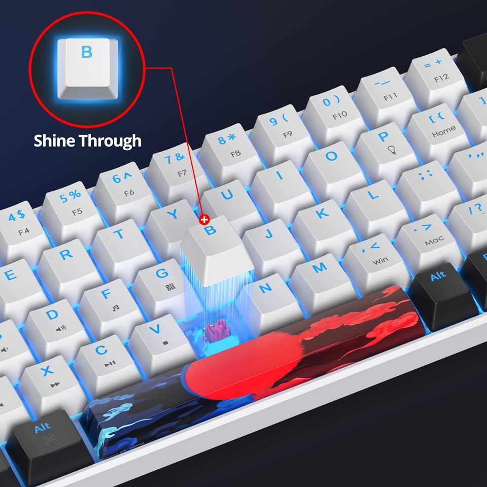 Teclado Mecanico 60 Percent Keyboard Mechanical with Backlit Keycaps ...