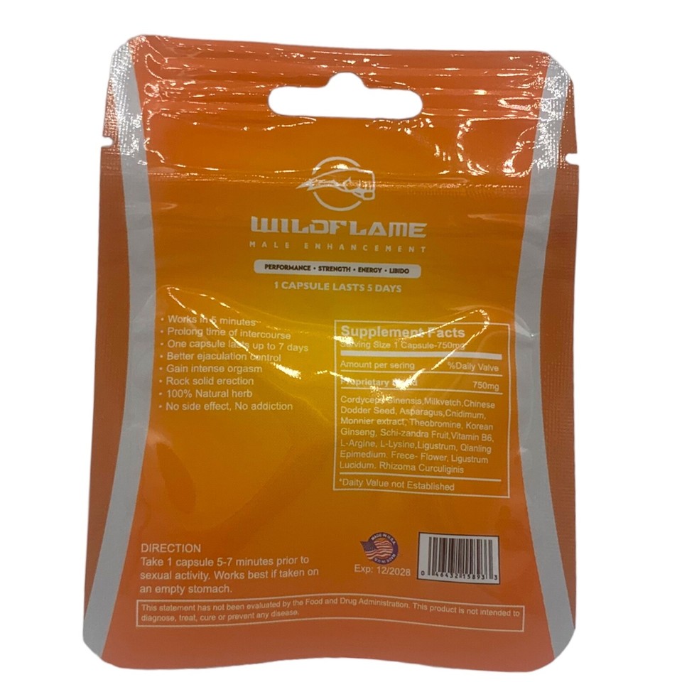 WildFlame Male Performance Supplement 12 Pills | eBay