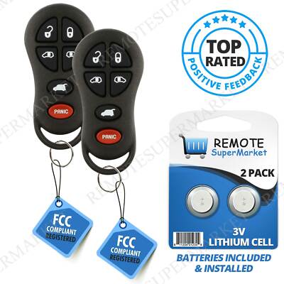 2 Replacement for 2001 2002 2003 Dodge Grand Caravan Remote Car Keyless ...