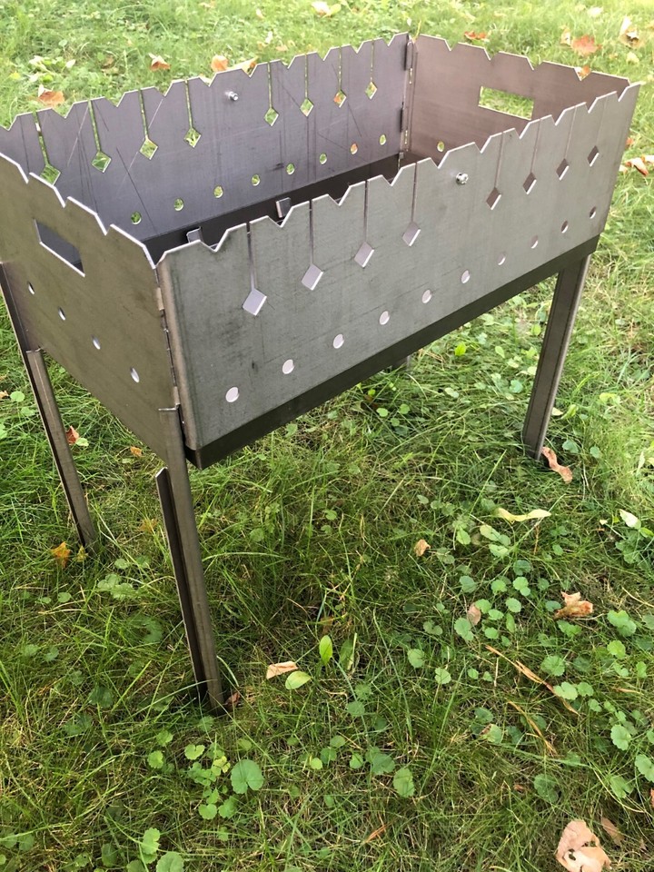 Portable mangal brazier 10 skewers steel 2.5 mm grill BBQ case for free ...