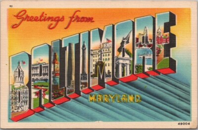 BALTIMORE, Maryland Large Letter Postcard Linen "Harry P. Cann & Bro ...