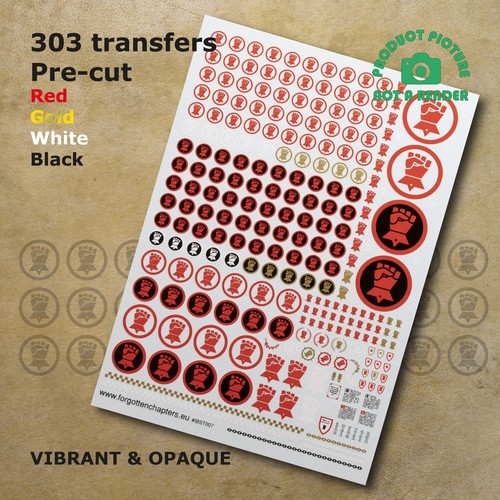 Red Gauntlets Transfers Decals Compatible with 28mm wargaming marines ...