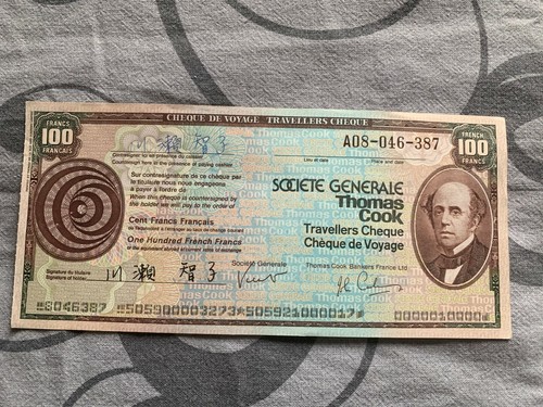 Billet 100 Francs THOMAS COOK - Société Générale Travellers Chèque | eBay