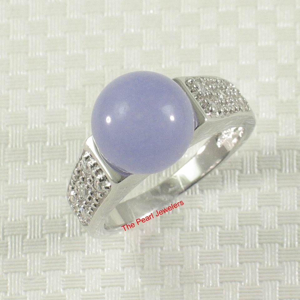 Sterling Silver Lavender Jade & CZ Ring | eBay