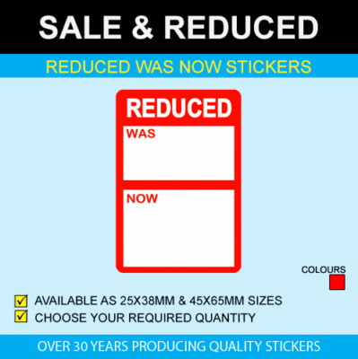 Reduced Was / Now Stickers - Available In 3 Sizes | eBay UK