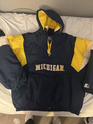 Vintage NCAA Michigan Wolverines Starter 90s Pullover Windbreaker ...