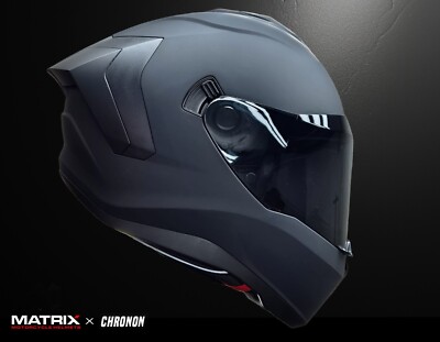 Full Face Motorcycle helmet Dual Visor ECE 22.06 Matt Black New Matrix ...