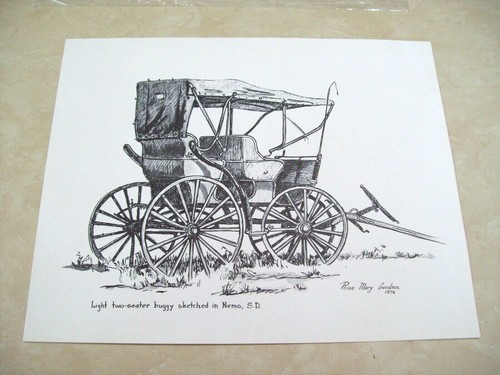 Rose Mary Goodson Print Light Two-seater Buggy Sketched In Nemo SD 1976 ...