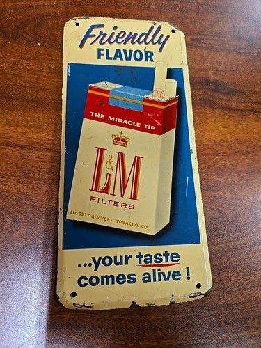 Liggett & Myers Tobacco Co L & M Cigarettes Door Push Plate Sign Nice ...