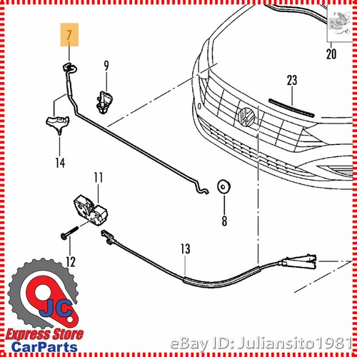 17A823363A VOLKSWAGEN GENUINE OEM JETTA HOOD PROP ROD | eBay