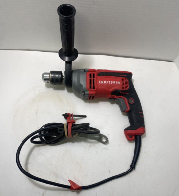 CRAFTSMAN 1/2-in 7-Amp Corded Drill - CMED741 With Chuck Key And Handle ...