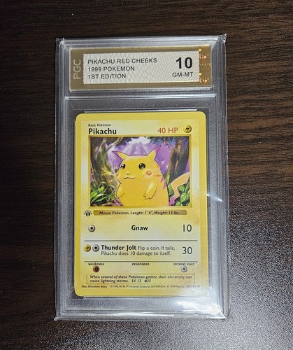 1999 Pokemon Pikachu Red Cheeks 1st Edition Shadowless PGC 10 | eBay