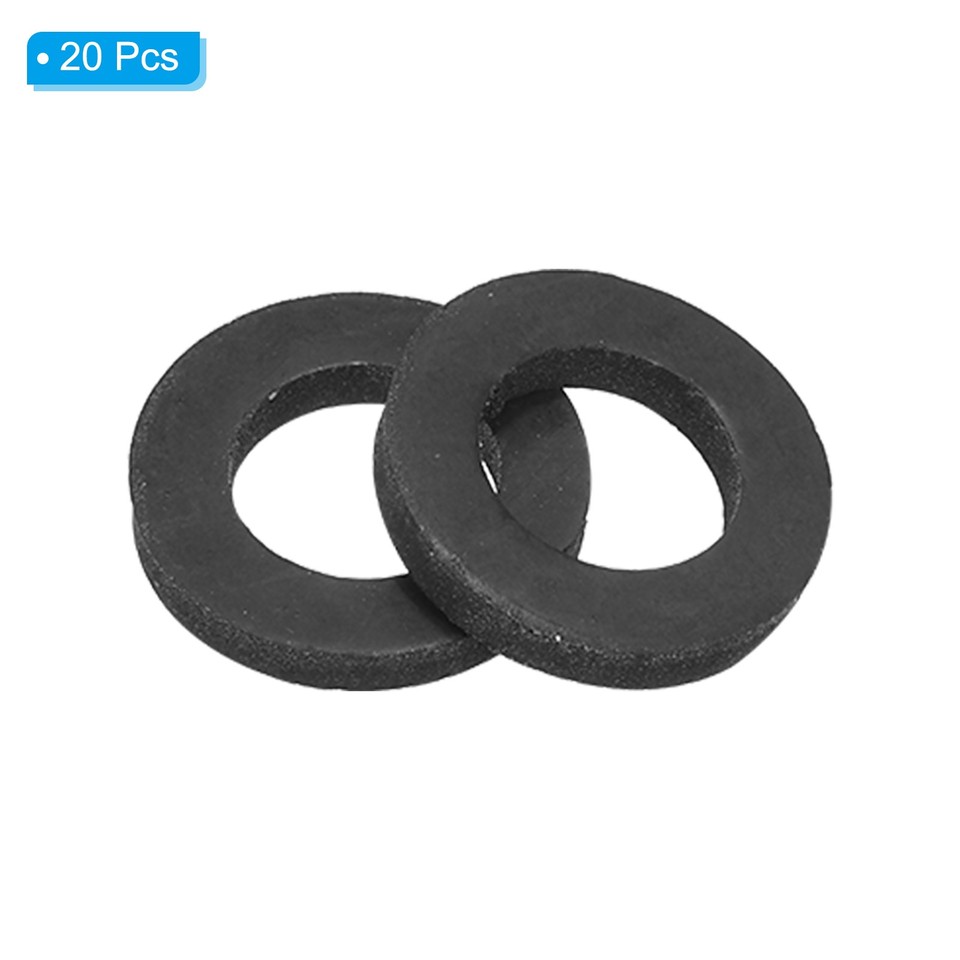 20pcs M15 Rubber Flat Washer 15mm ID 23mm OD 2.5mm Thick Sealing Spacer ...