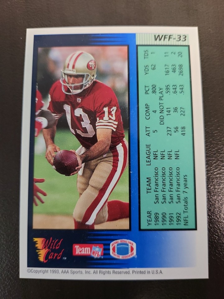 1993 Wild Card Steve Bono FIELD FORCE card #WFF-33 | eBay