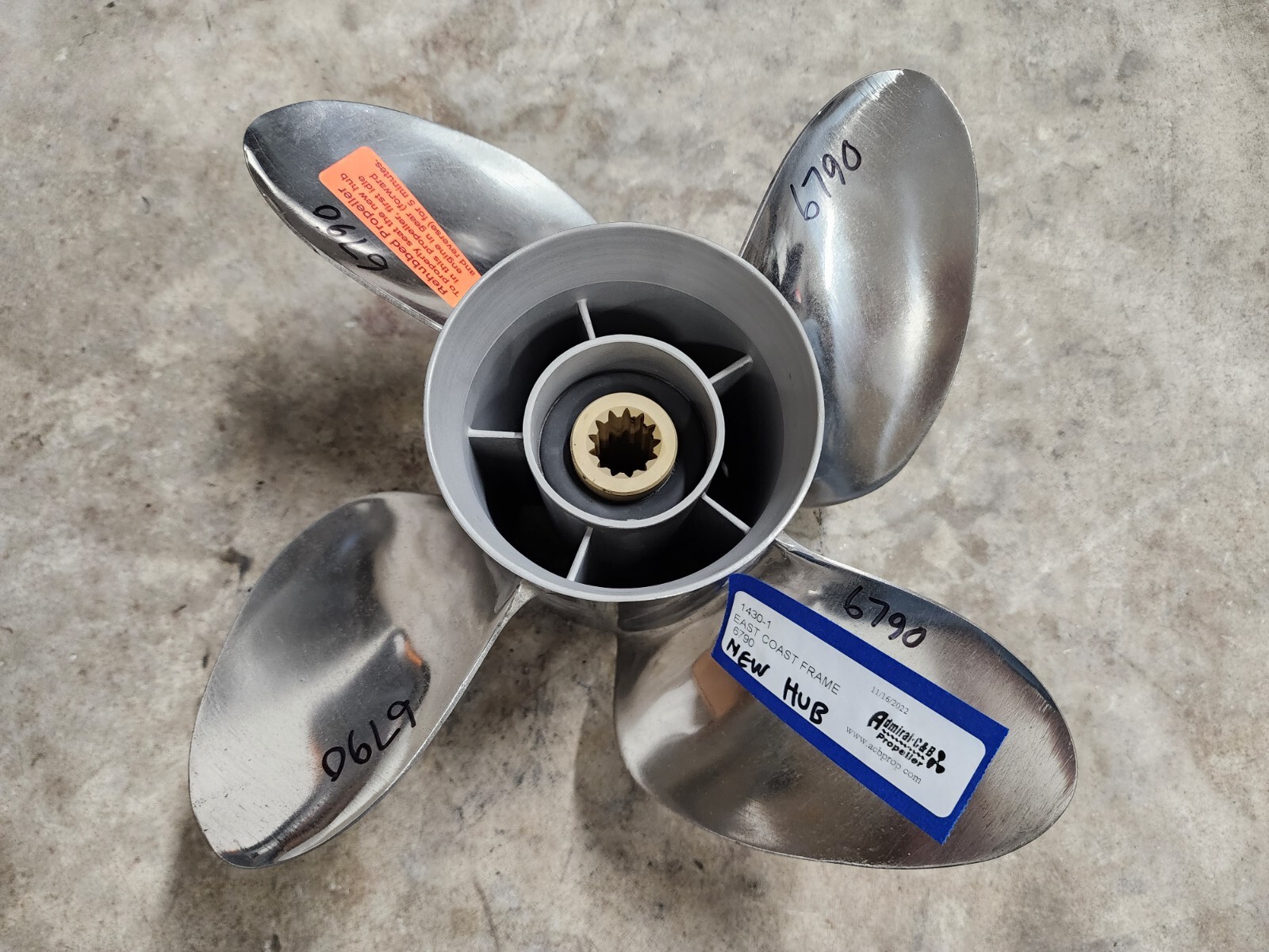 4 BLADE 13 1/4" X 20P POWERTECH RXB4 SS PROP, OM139RXB-20P, NEW SUZUKI ...