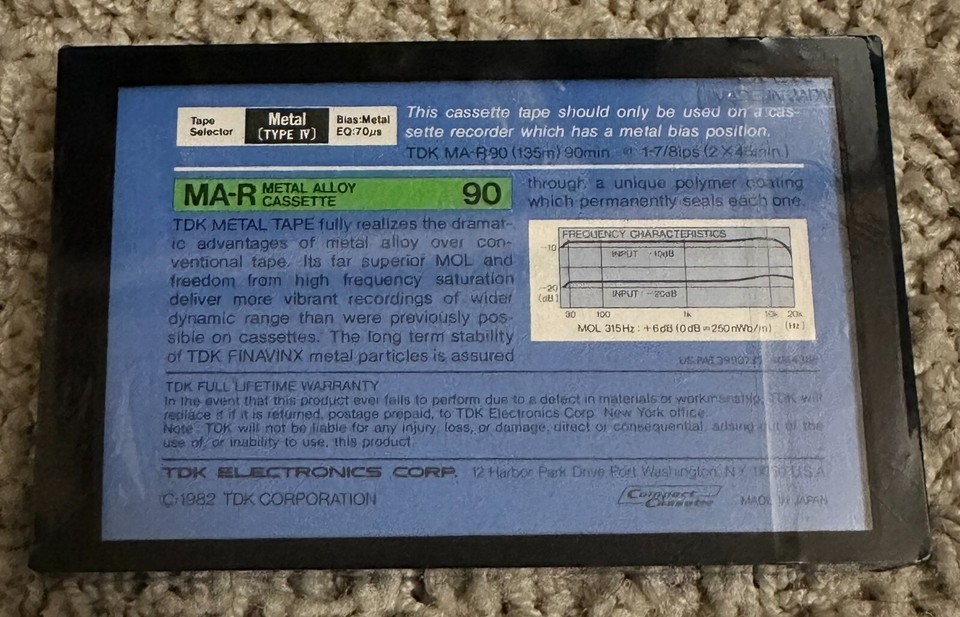TDK MA-R90 Metal Position Type IV Metal Alloy Cassette Tape Sealed | eBay