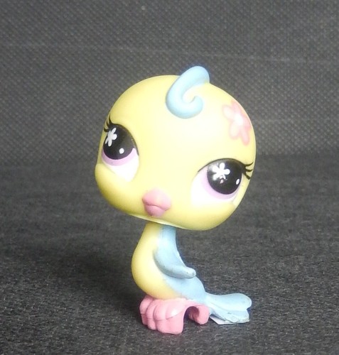 figurine LPS PETSHOP 602 oiseau jaune et bleu - yellow blue bird 602 ...