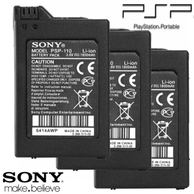 Genuine SONY PSP-110 1000 1002 1003 1004 CONSOLE 3.6v 1800mAh BATTERY ...