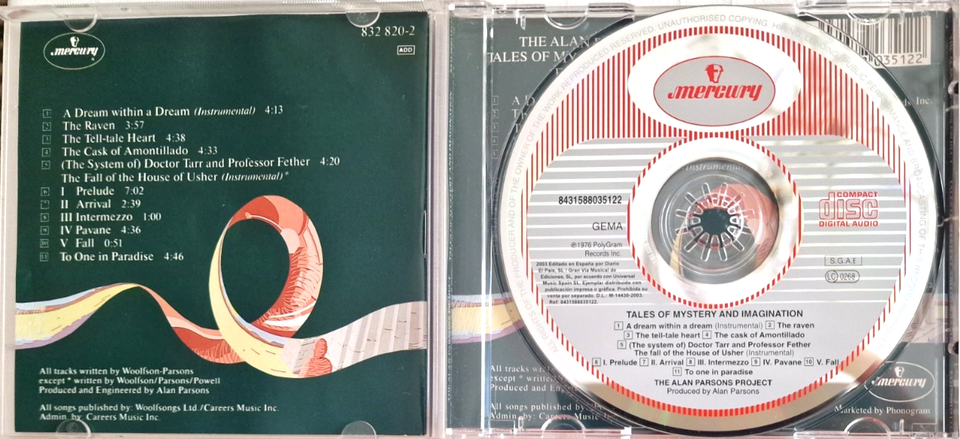 THE ALAN PARSONS PROJECT - TALES OF MYSTERY AND IMAGINATION - EDGAR ...