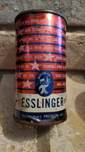 Esslinger's Flat Top Beer Can- Empty - Parti Quiz. red, white & blue ...