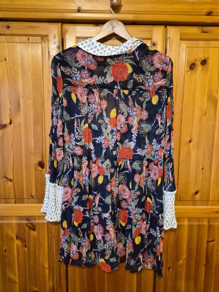 Free People Thunder Canyon Floral Tunic Top L | eBay