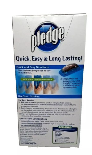 Pledge Fabric Sweeper For Pet Hair Multi Use Disposable Sweeper ...
