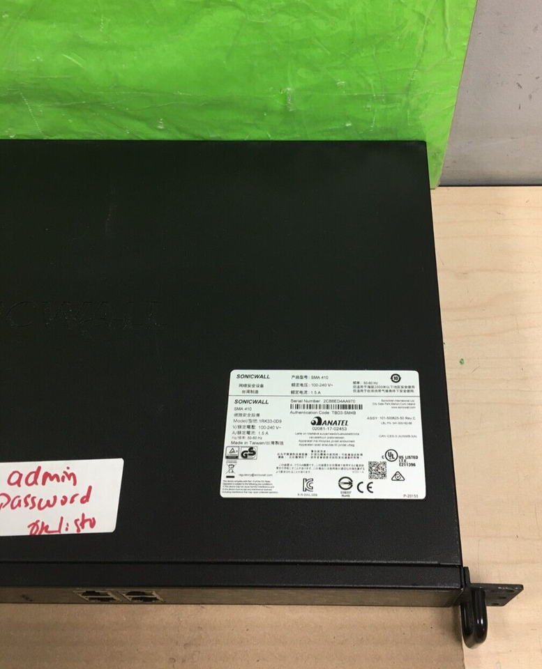 SonicWall SMA 410 Firewall Web Application -1RK33-0D9 W/RACK EARS ...