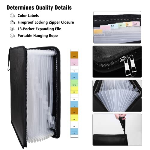 Legal Size Expanding File Folder Important Document Organizer Fireproof ...