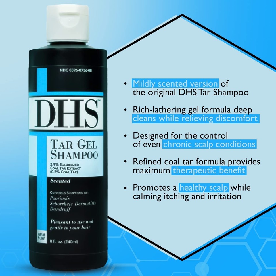 DHS TAR SHAMPOO Anti Dandruff, Psoriasis, Coal Tar GEL 8 OZ | eBay
