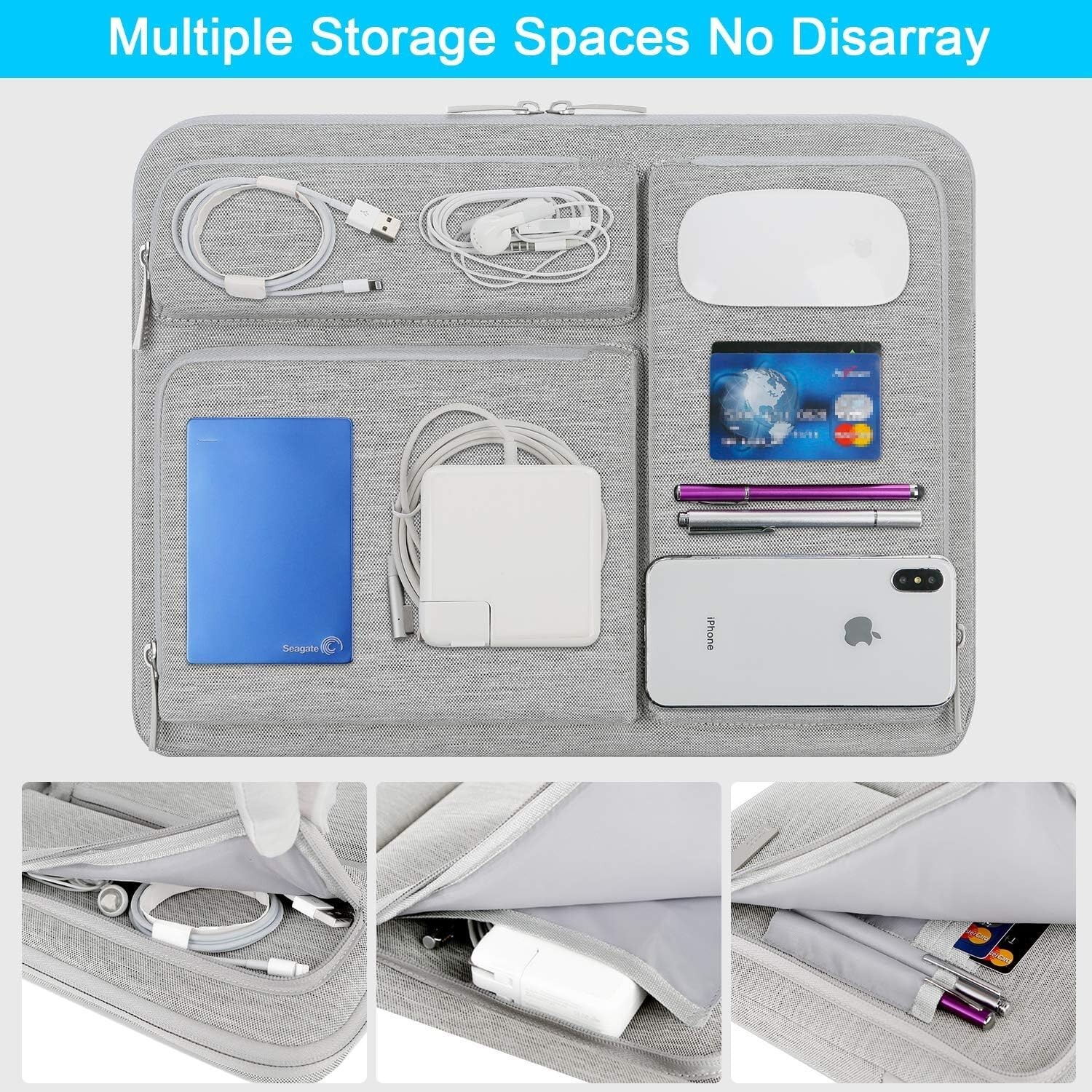 Lacdo 360° Protective Laptop Sleeve Case for 14 Inch New Macbook Pro ...