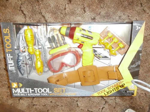 TUFF TOOLS Toy Utility Belt 19pc Power Drill Screw Driver Set Lanard | eBay