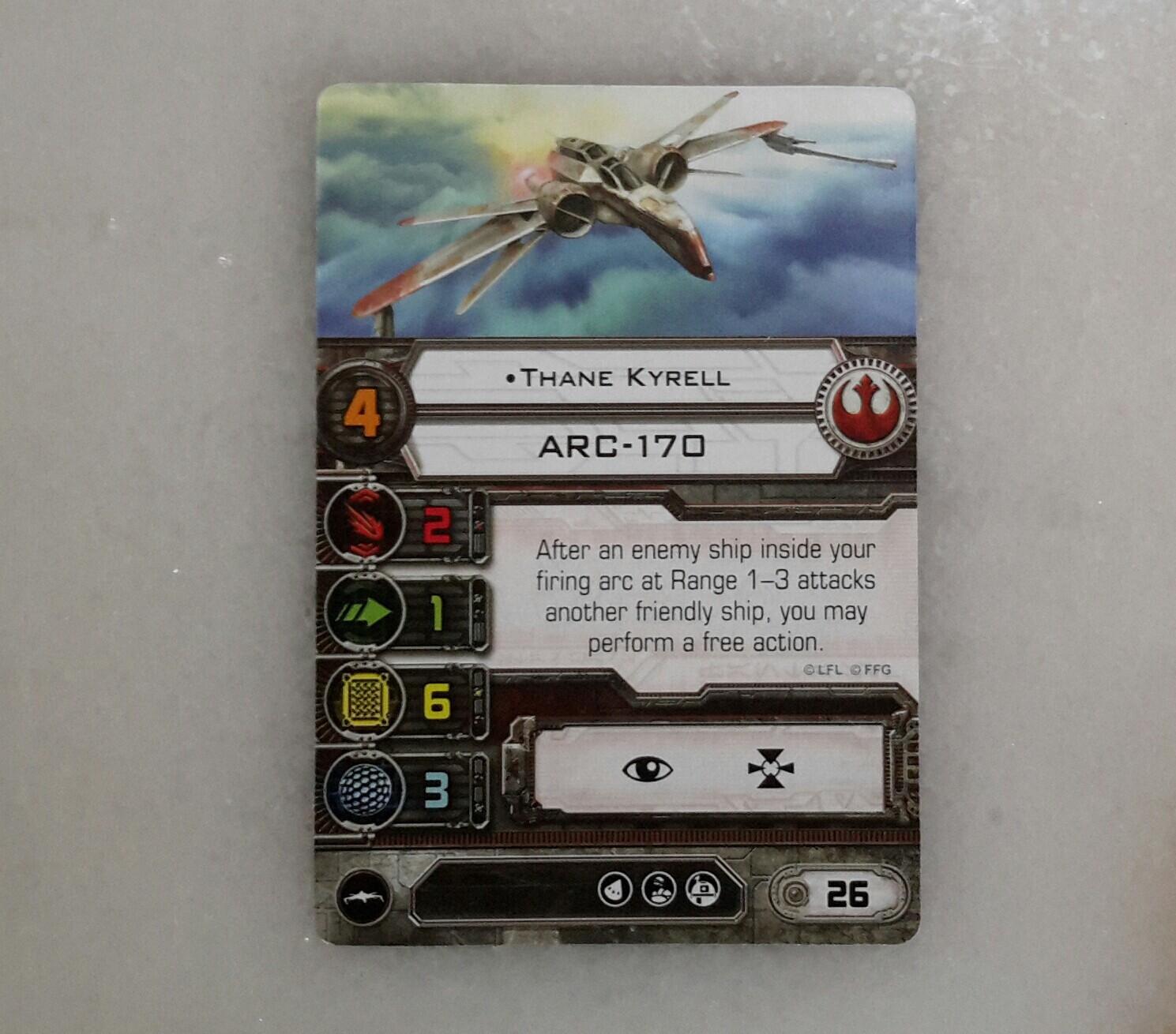 Star Wars: X-Wing Rebel ARC-170 Pilot Card: Thane Kyrell v1.0 | eBay ...