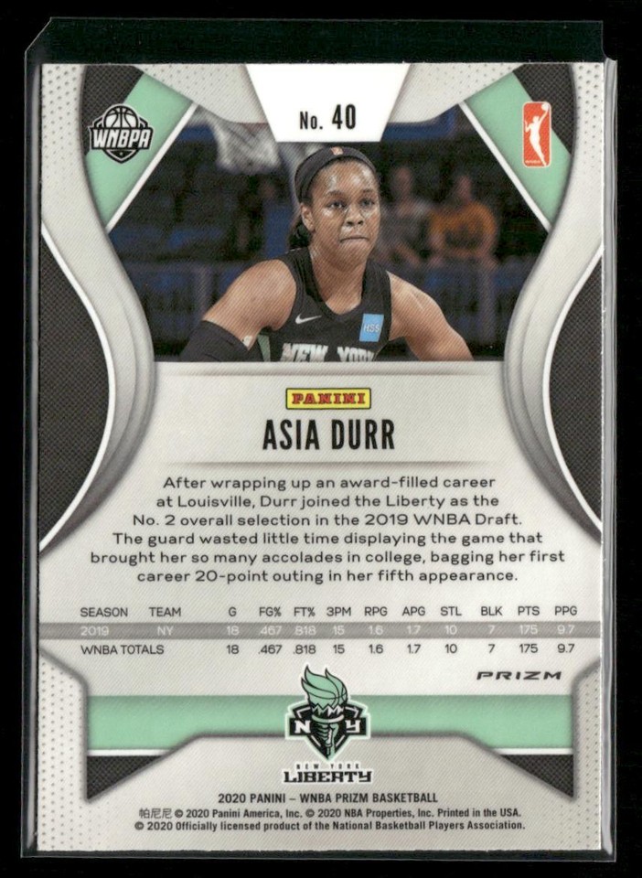 2020 Panini Prizm WNBA #40 Asia Durr Ruby Wave | eBay