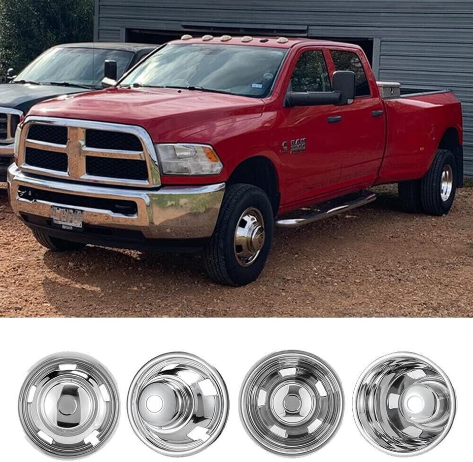 4×17" Dually Wheel Simulators For 2003-2018 Dodge Ram 3500 Stainless ...