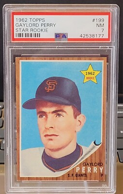 1962 TOPPS GAYLORD PERRY ROOKIE #199 PSA 7 NM SAN FRANCISCO GIANTS | eBay