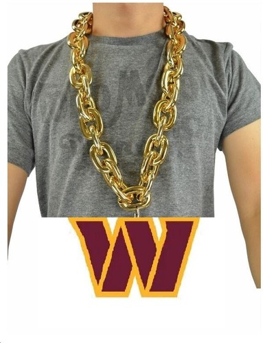 New NFL Washington Commanders GOLD Big Fan Chain Necklace Foam MI USA ...