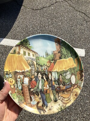 Effetti D'Arte Dinner Plate "FLEA MARKET" Scene ~Made In Italy 10” | eBay