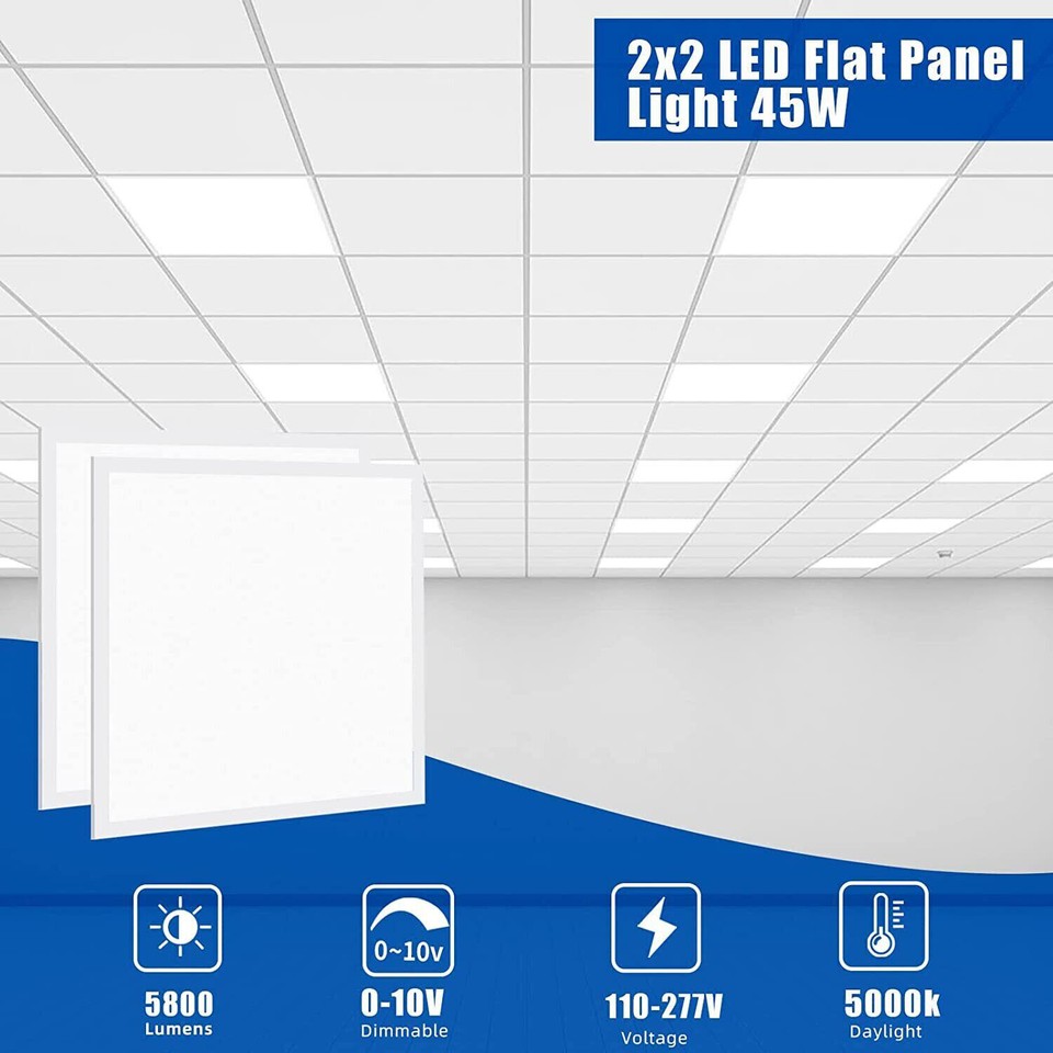 2x4 FT LED Panel Light, 2X2 FT Drop Ceiling Flat Lights for Kitchen ...