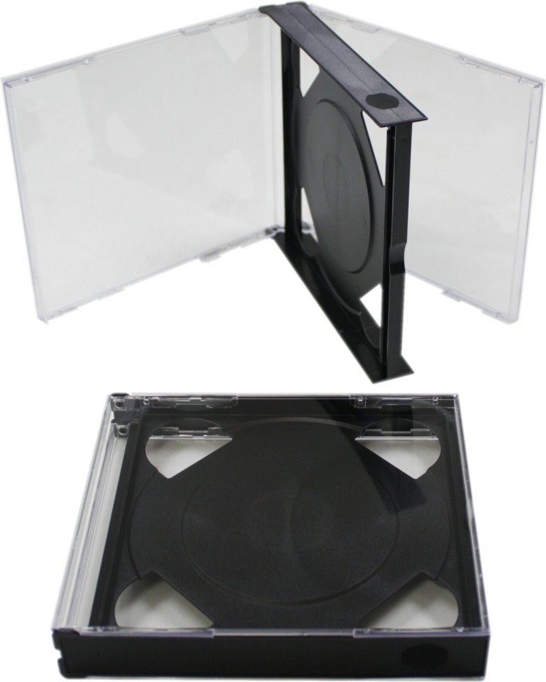 (50) 2 Disc Capacity CD Jewel Boxes Case 24mm Double Chubby Dark Gray ...