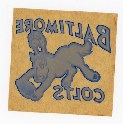 1950s–60s Baltimore Colts Reverse Glass Decal – Vintage NFL Team ...