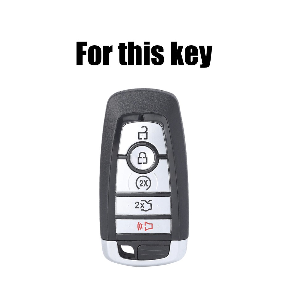 Leather Remote Key Chain Ring Cover Case Shell For Ford F250 F450 F550 ...