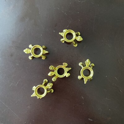 Lot of 5 Small Gold Turtle Stands For 20mm Gemstone Spheres Marbles ...