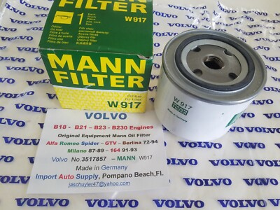 Volvo OEM Mann Oil Filter 62-99 - B18 B20 B21 B23 B230 +850 Alfa Romeo ...