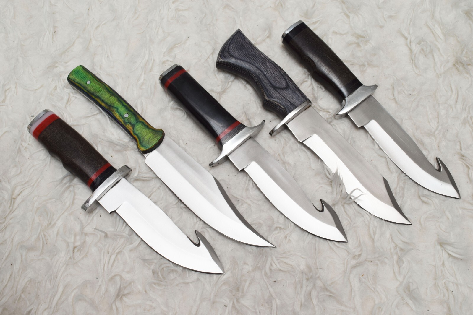 CUSTOM HANDMADE (LOT OF 5 PCS ) STEEL D2 BLADE BOWIE HUNTTING KNIFE # H ...