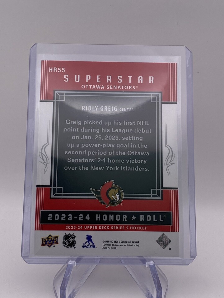 2023-24 Upper Deck Series 2 Ridley Greig Superstar Honor Roll HR55 ...