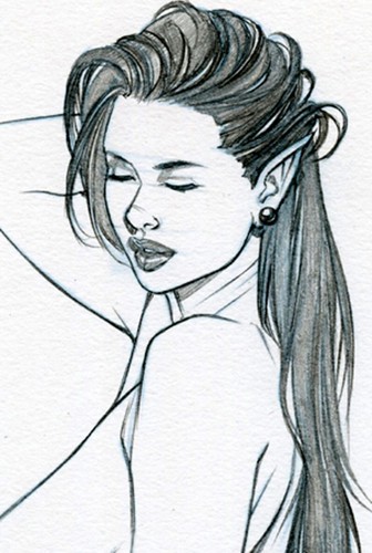 8,5x11" ANIRA ELF GIRL SK#3377 ORIGINAL PINUP GIRL ART by ALEX MIRANDA ...