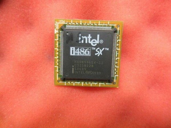 Vintage 1994 Intel I486 SX on PGA CPU Processor Sx684 25 Ku80486sx-33 ...