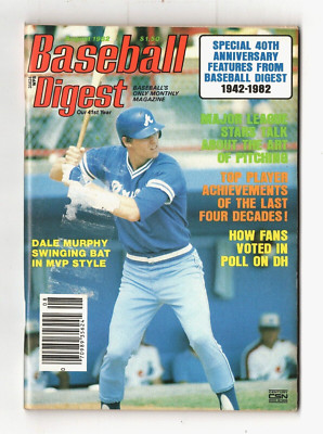 August 1982 Baseball Digest Magazine – Dale Murphy Cover #M1560 | eBay